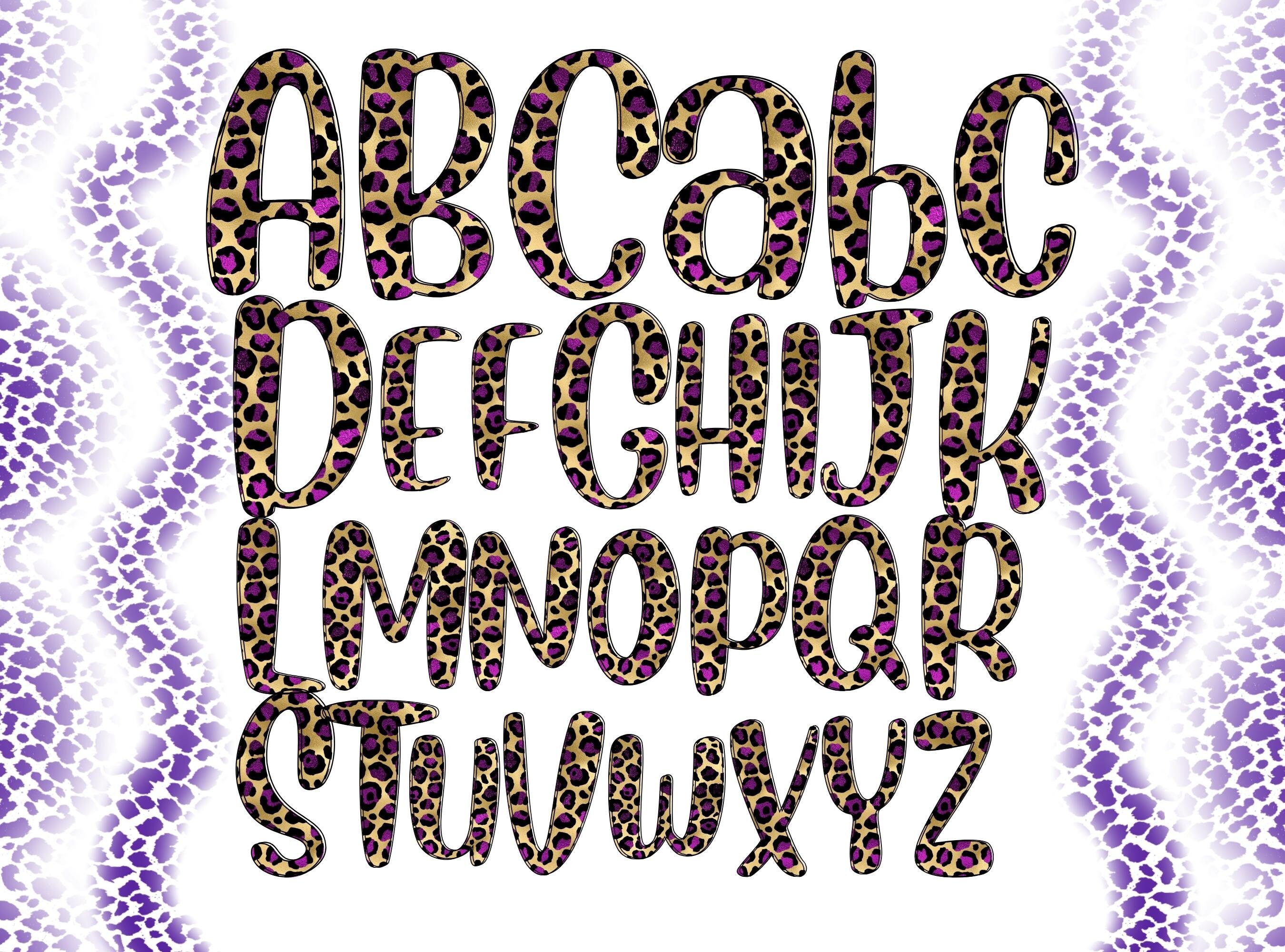 Leopard Doodle Letters Alphabet With Clip Art PNG - Etsy