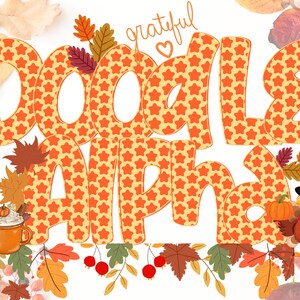 Doodle Letters Alphabet PNG Bundle,thanksgiving Sublimation Alpha Set ...