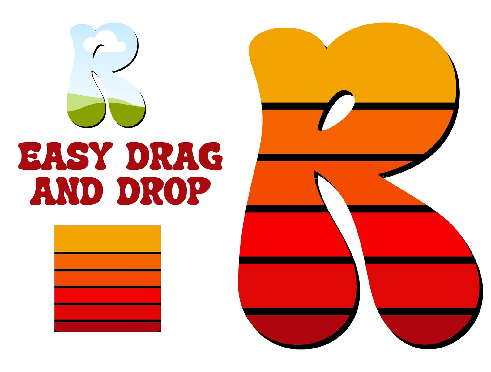 Fill Your Own Doodle Letters on CANVA With Commercial Use Allowed. Drag ...