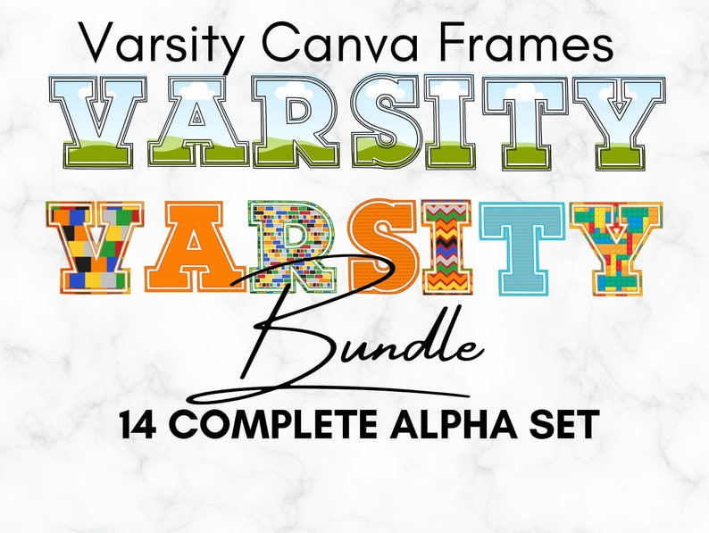 Drag And Drop Doodle Letters On Canva With Commercial Use Allowed Fill Your Own Varsity