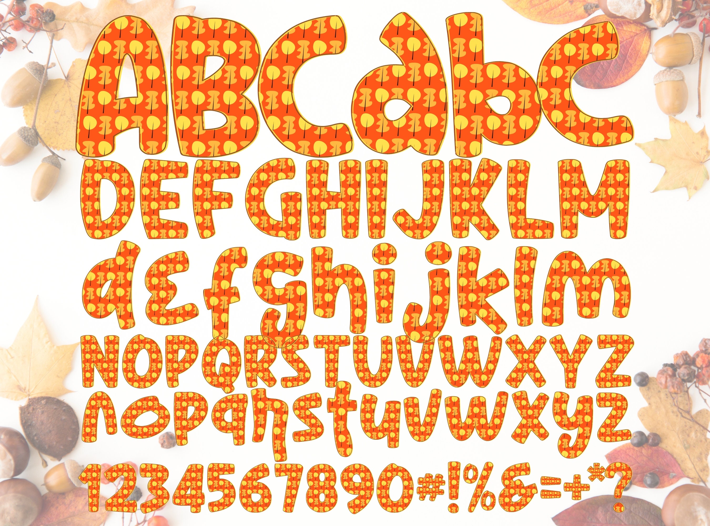 Plaid Doodle Letters Alphabet PNG Bundlethanksgiving - Etsy