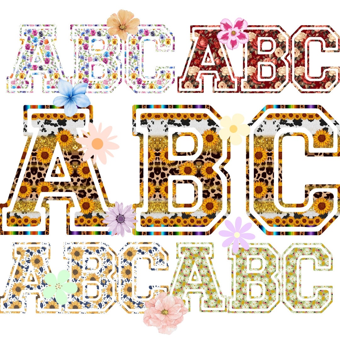 Spring Alphabet Png Bundle, Botanical Letters Png Set,05 Complete ...