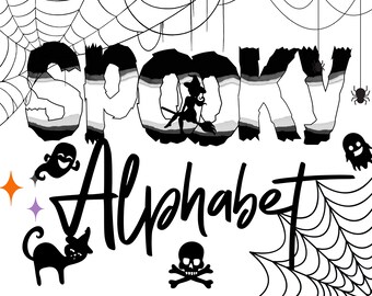 Halloween Doodle Letters With Clip Art PNG Files Make Your - Etsy