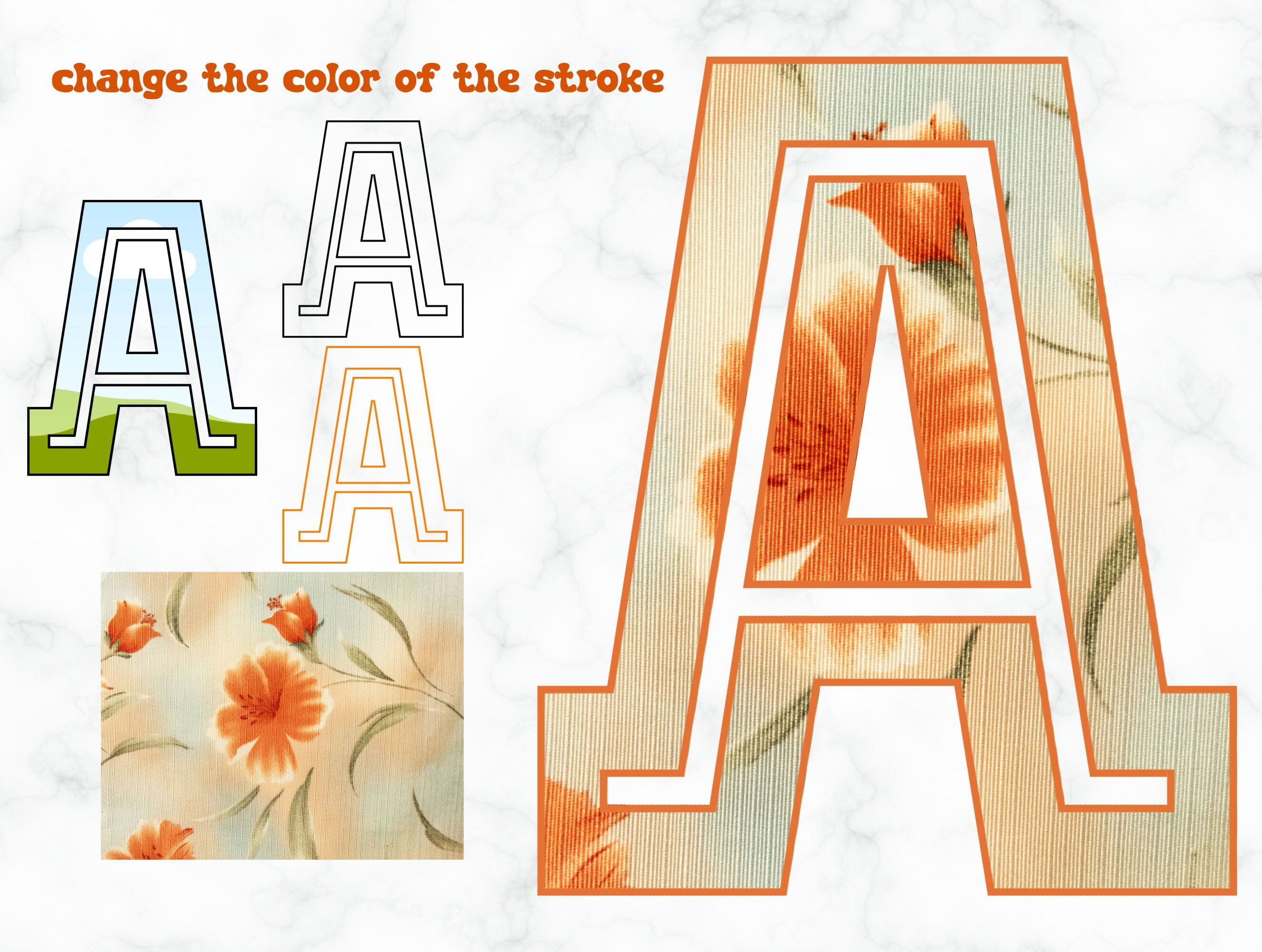 Fill Your Own Doodle Letters on CANVA With Commercial Use Allowed. Drag ...