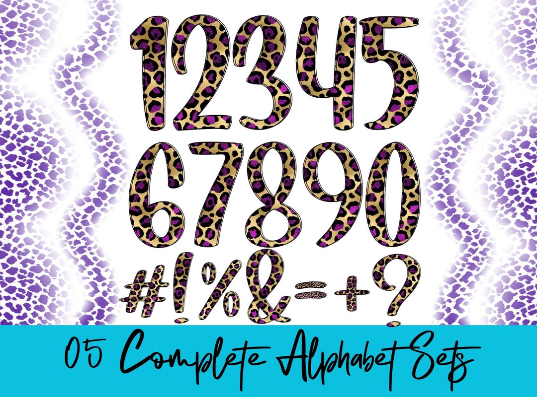 Leopard Doodle Letters Alphabet With Clip Art PNG Bundle,leopard Print ...