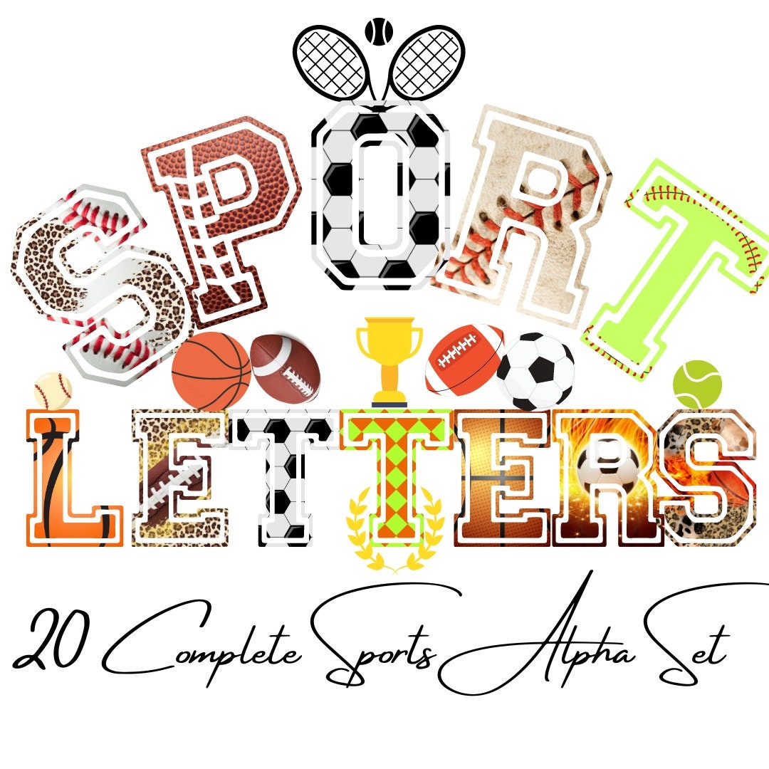 Sport Alphabet Png Bundle,baseball Varsity Sport Font Png Sublimation ...