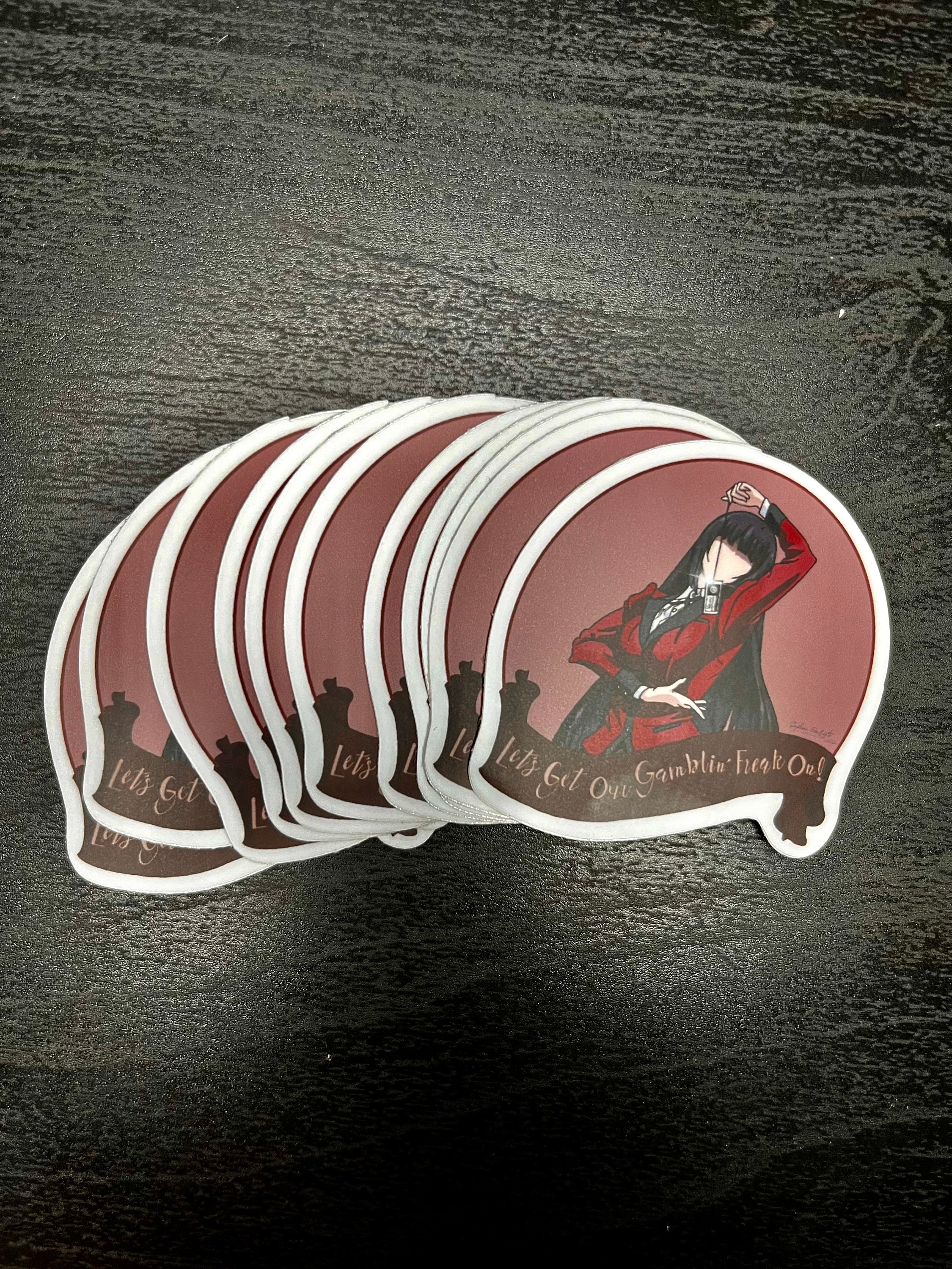 Gambling Anime Girl Sticker - Etsy