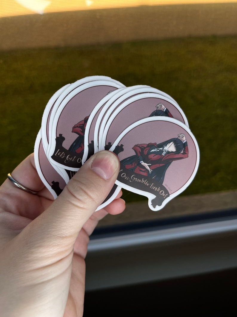 Gambling Anime Girl Sticker - Etsy