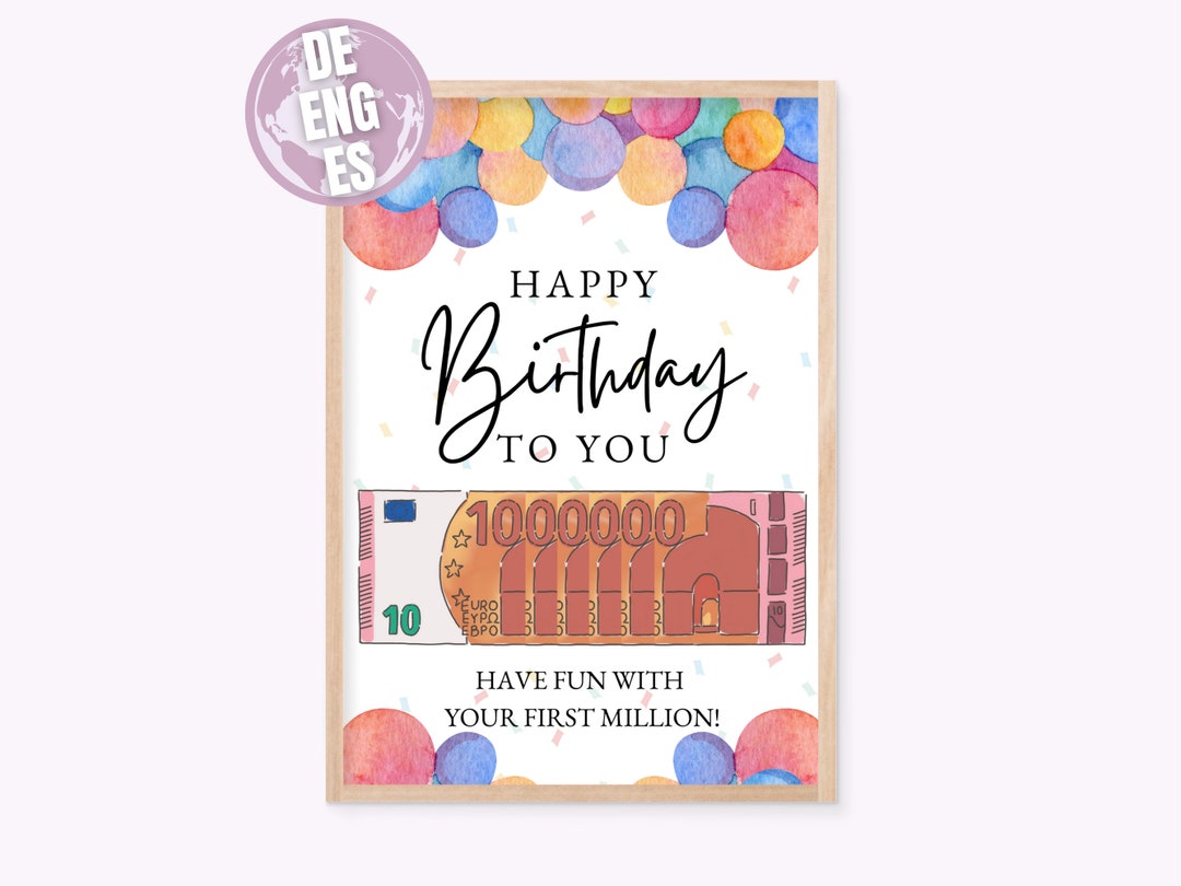 Money Gift Birthday Personalized Your First Million Birthday, Money ...