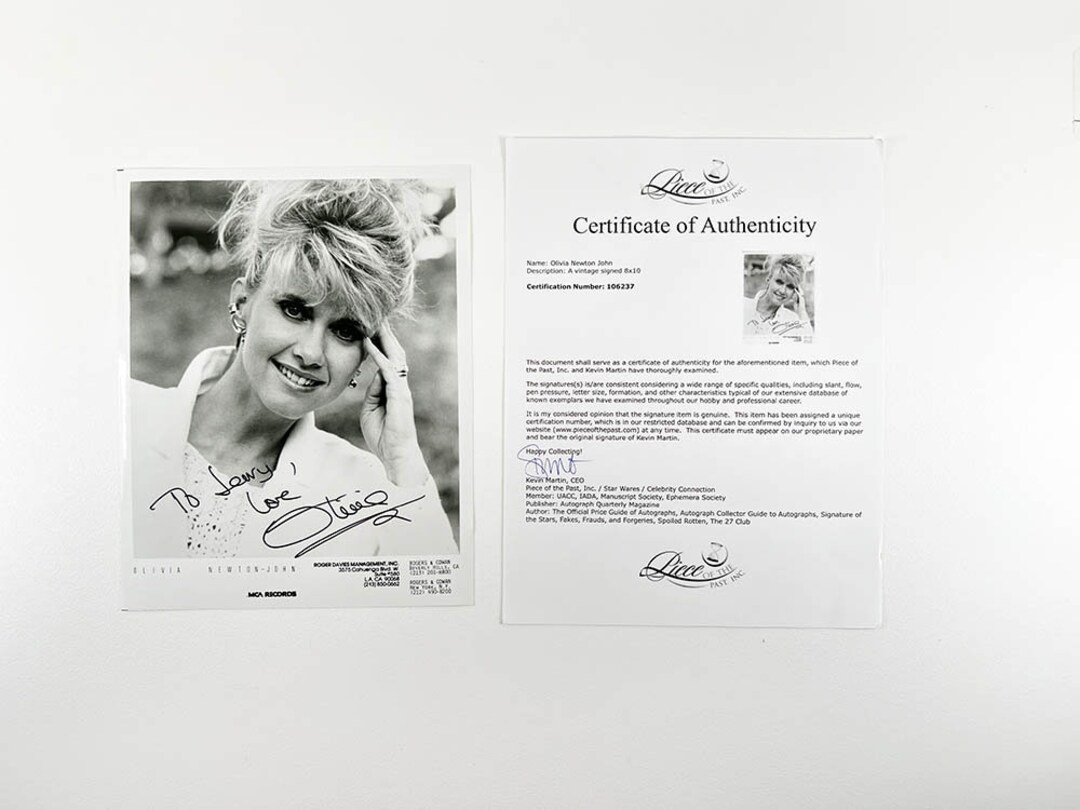 Olivia Newton-john 8x10 Inch Photo Signed Autographed Authentic COA - Etsy