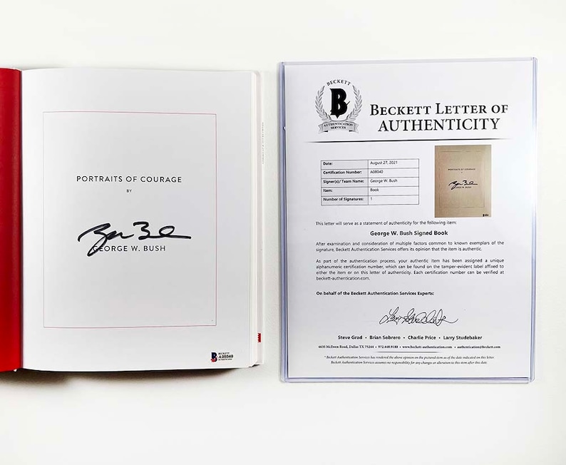 George W Bush Portraits of Courage Book Signed Autographed Authentic ...