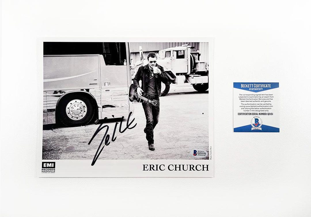 Eric Church 8x10 Inch Photo Signed Autographed Authentic Beckett BAS ...