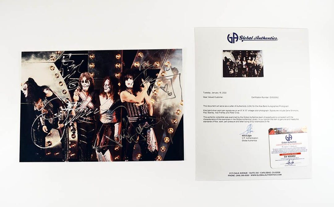 KISS Band Vintage USS Intrepid 8x10 Inch Photo Signed Autographed ...