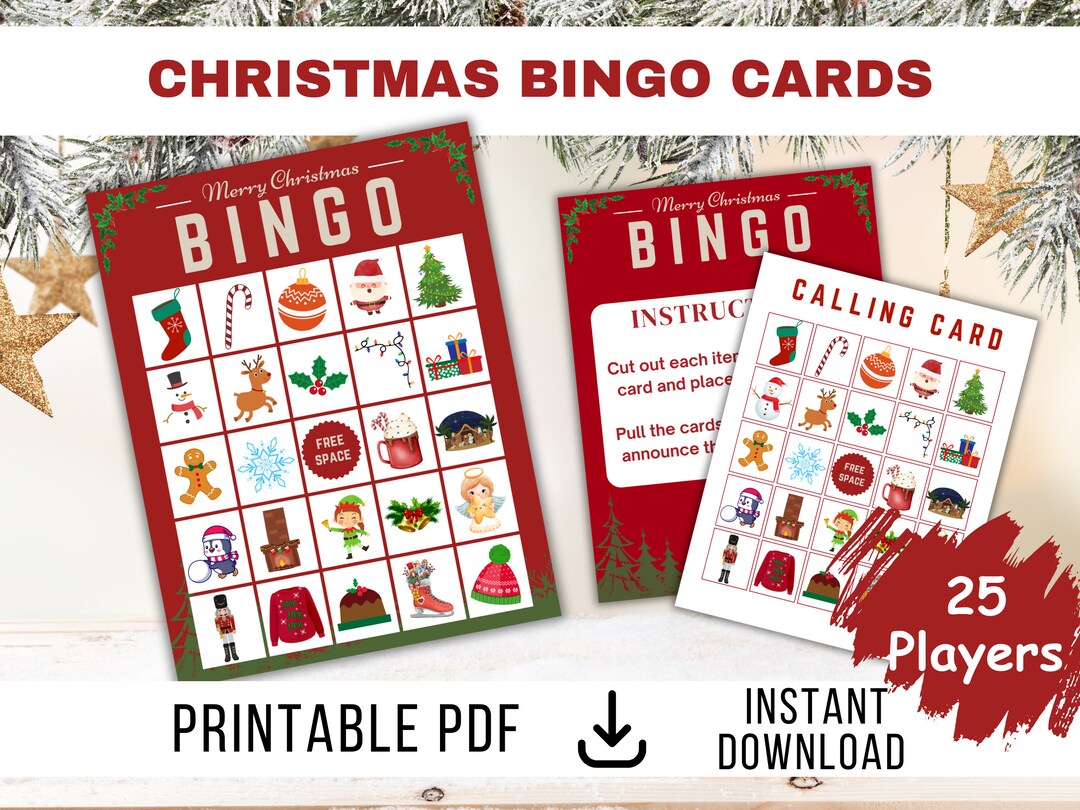 Christmas BINGO Cards- Instant Download- Christmas Party Printable ...