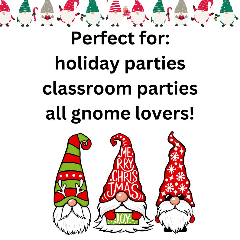 Secret Santa Questionnaire Christmas Gnome Survey Digital Download ...