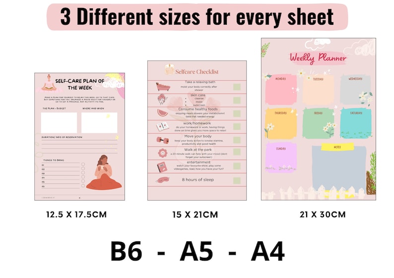Digital 2023-2024 weekly planner, self care and productivity planner ...