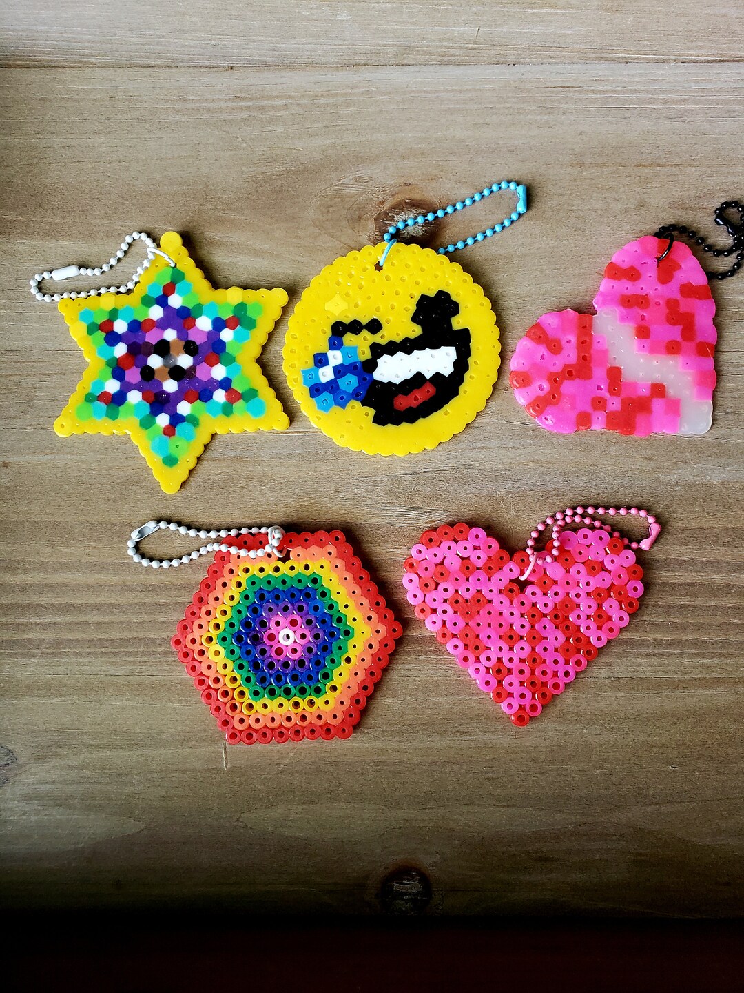 Perler Bead Charms, Handmade Perler Keychains, Kawaii Perler Keychains ...