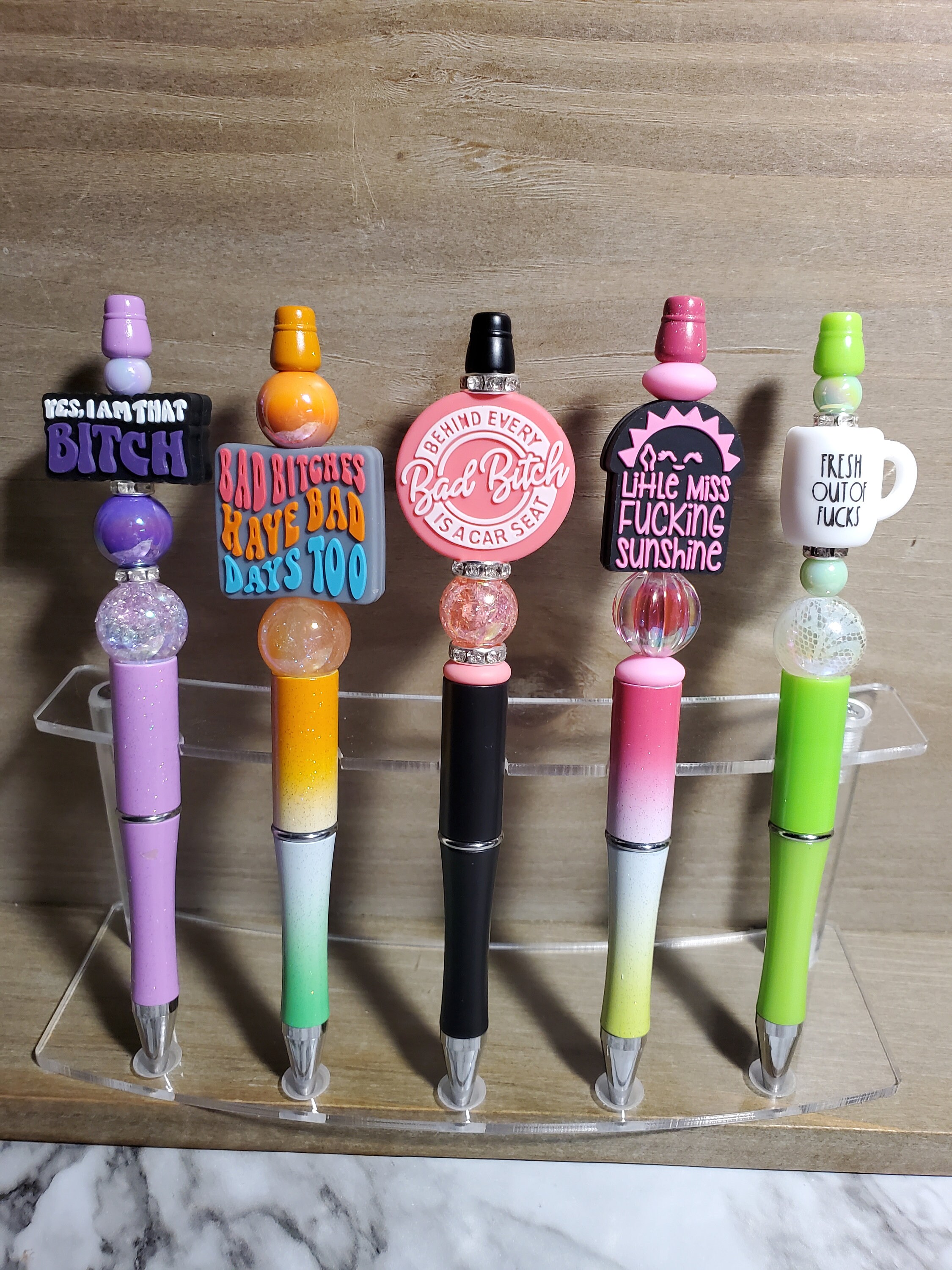Handmade Beaded Focal Pens NSFW Refillable Beaded Ballpoint - Etsy