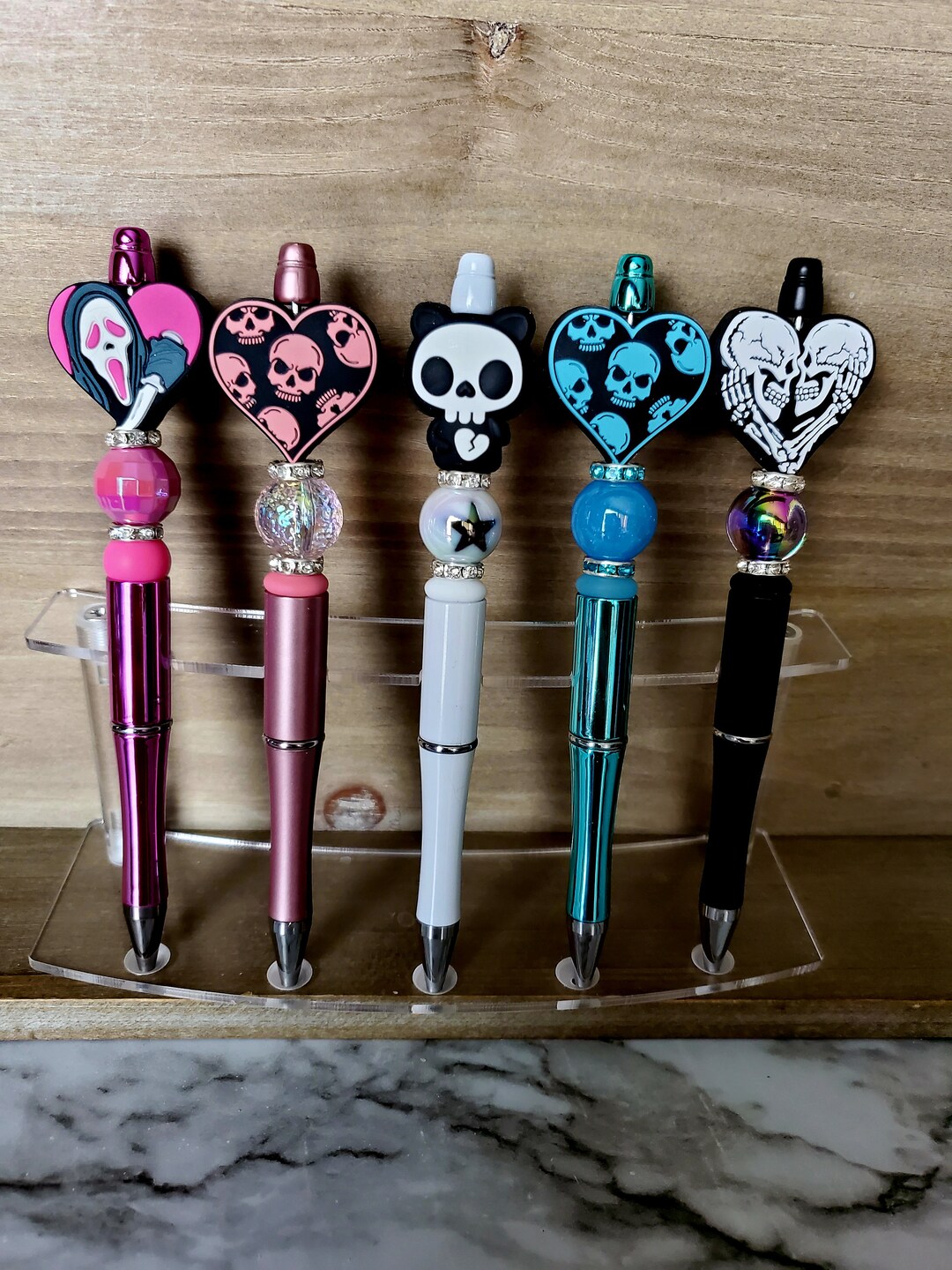 Skull Lover/dark Valentine's Day Handmade Beaded Focal Pens, Refillable ...