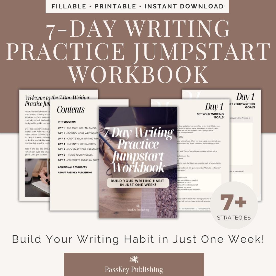 7-day Writing Practice Jumpstart Workbook | Build Writing Habits ...