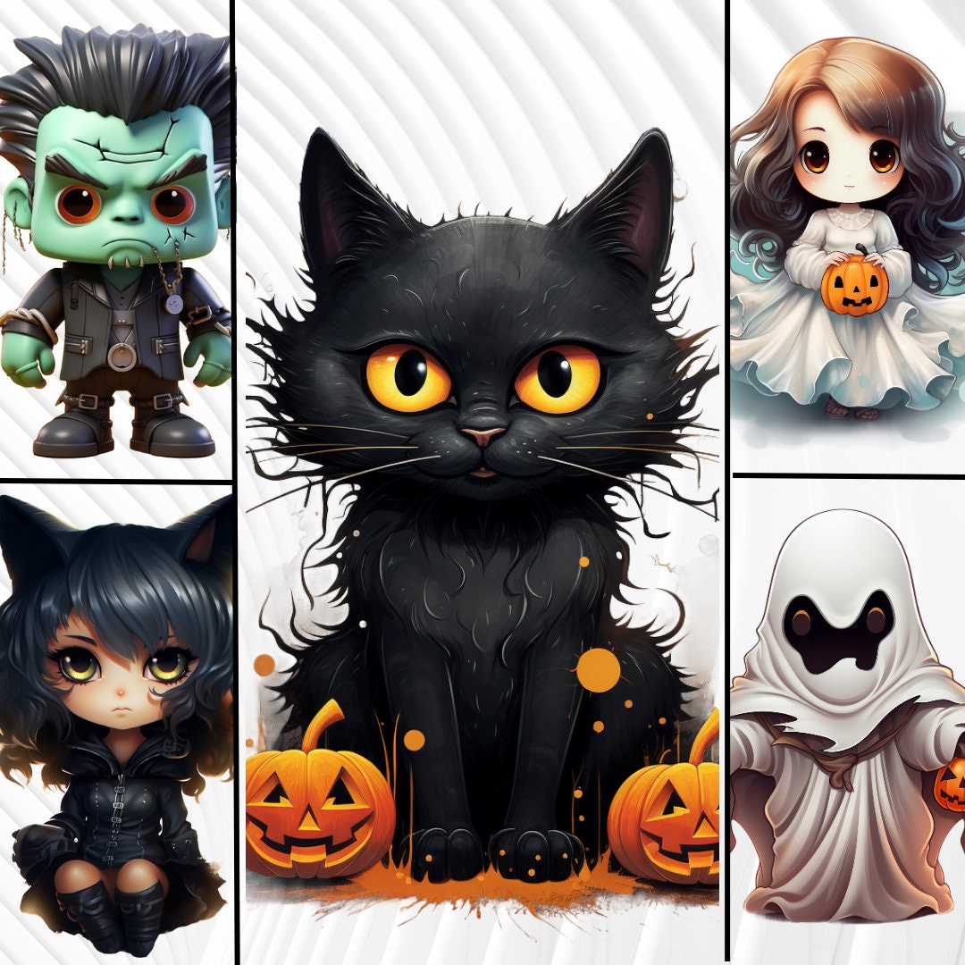 Halloween Clipart, PNG Instant Download - Etsy