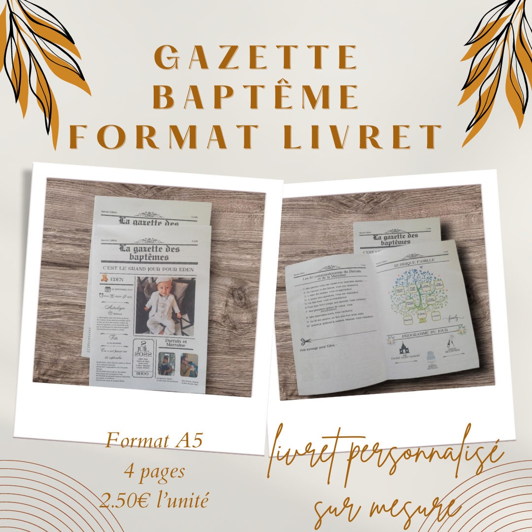 Personalized Baptism Gazette Booklet Format - Etsy