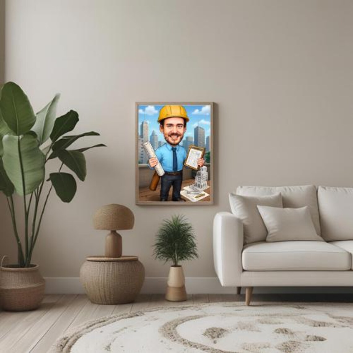 Architect Caricature Portrait: Custom Digital Cartoon Gift (digital ...