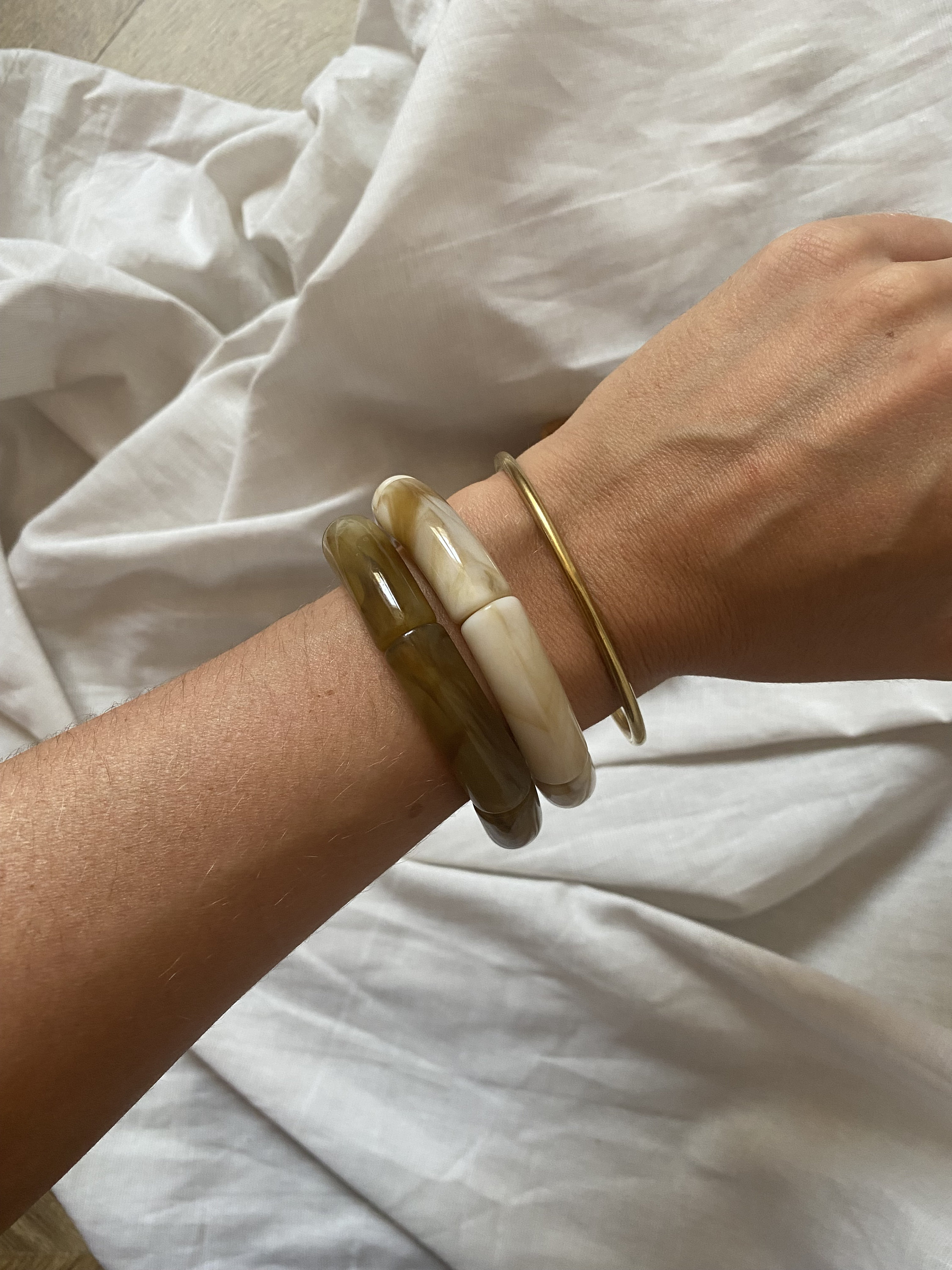 Bracelet Jonc Vintage en Résine Bracelet minimaliste en - Etsy France