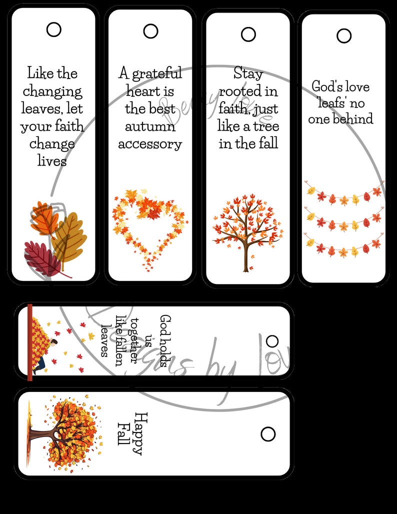 Halloween Fall Christian Bookmarks 18 Different Bookmarks - Etsy