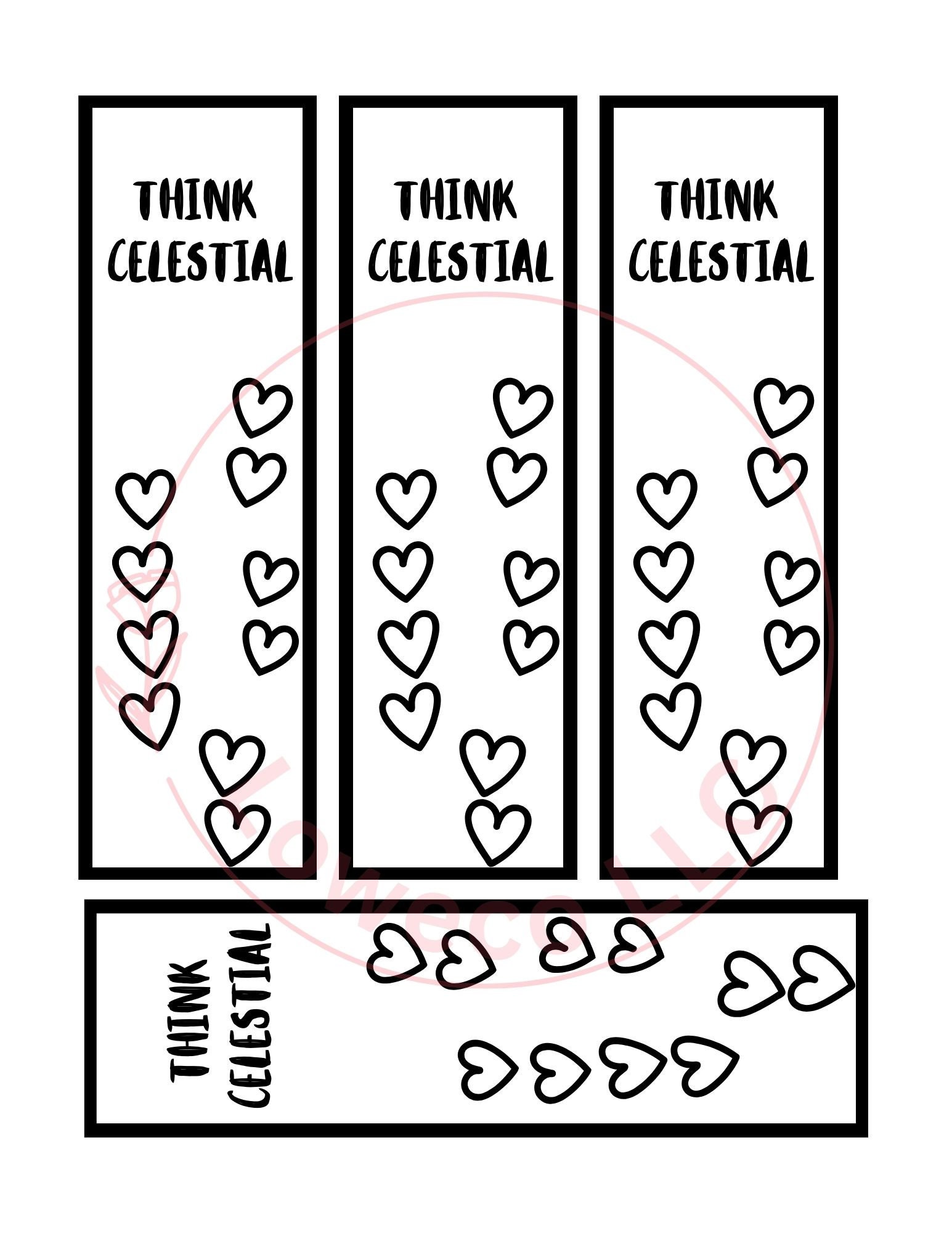 Think Celestial Printable Coloring Bookmarks, Color Your Own Bookmark ...