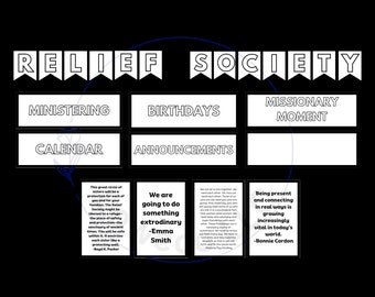 Relief Society Bulletin Board Packet - Etsy