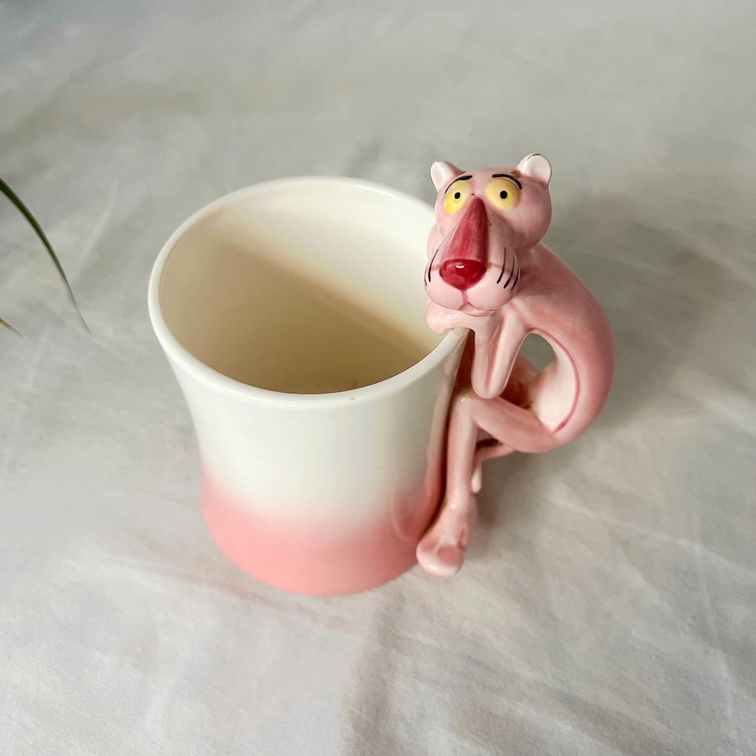 1980s Vintage Ceramic Pink Panther Mug - Etsy
