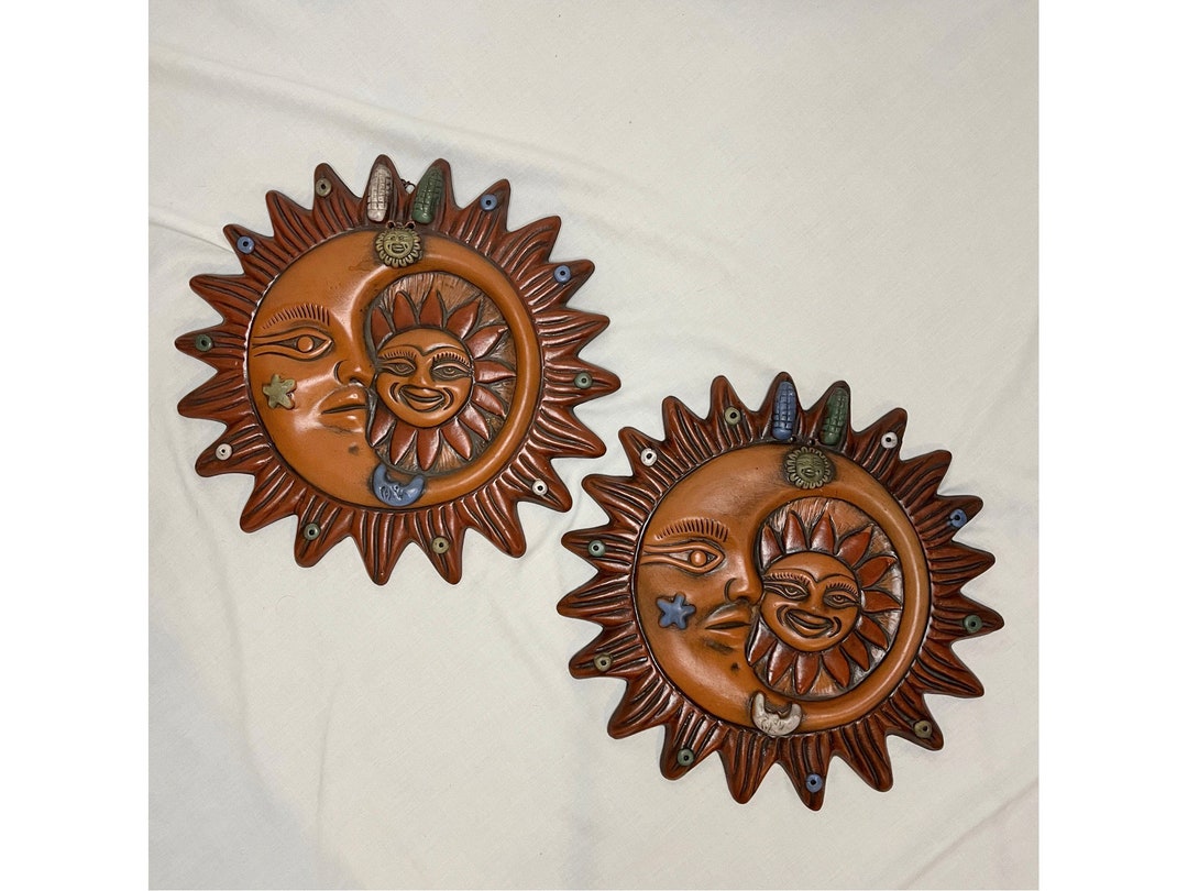 Mexican Sun and Moon Wall Plaques - Etsy