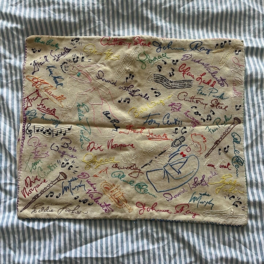 Rare Hand Made Hand Sewn Signature Souvenir Cushion c1957 - Etsy 日本