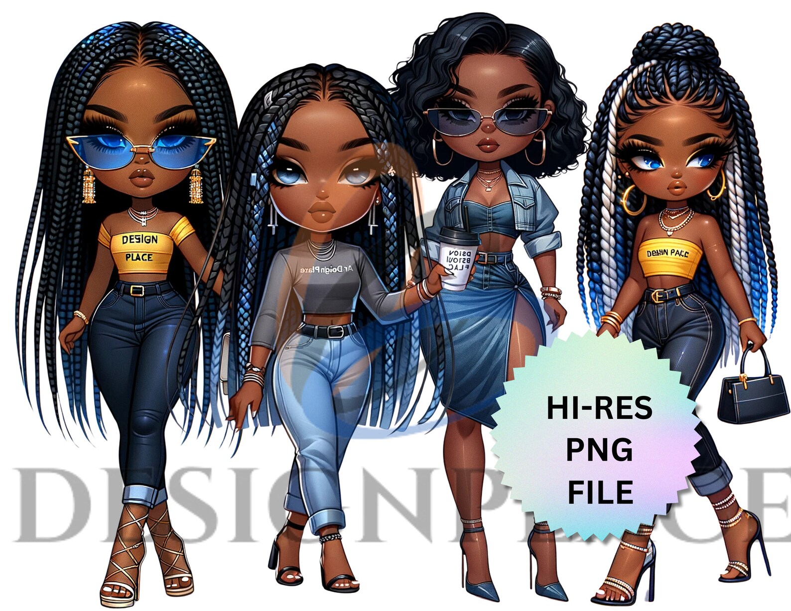 Chibi Doll Clipart Bundle Chibi Clipart Birthday Party Clipart Birthday ...