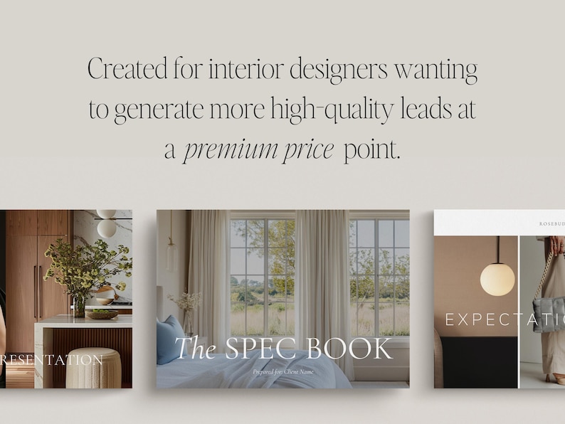 Interior Design Spec Book Template: FFE Schedule, Client Presentation ...