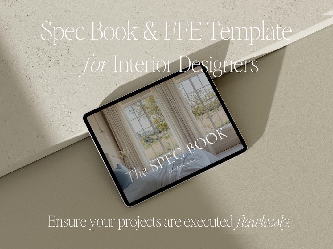 Interior Design Spec Book Template: FFE Schedule, Client Presentation ...
