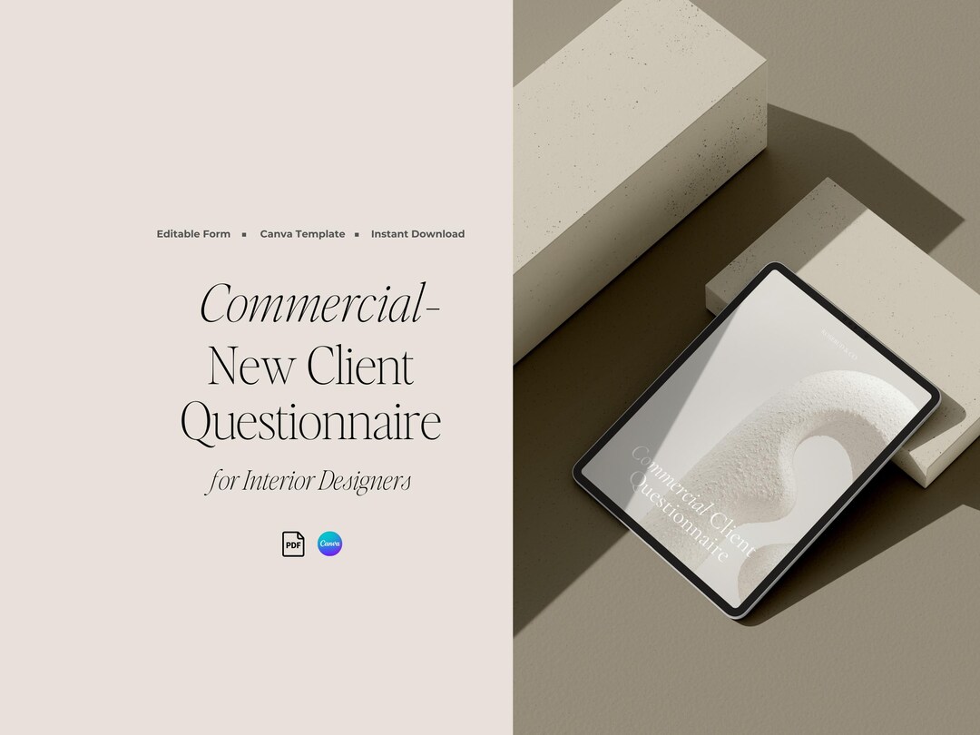 Editable Commercial Client Questionnaire for Interior Designers Project ...