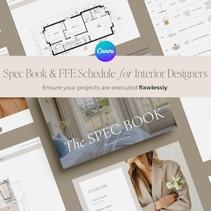 Interior Design Spec Book + FFE Schedule: Canva Templates (digital or ...