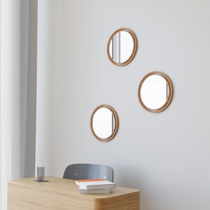 Set of 3 Modern Round Wall Mirrors – Minimalist Frame, Decorative ...