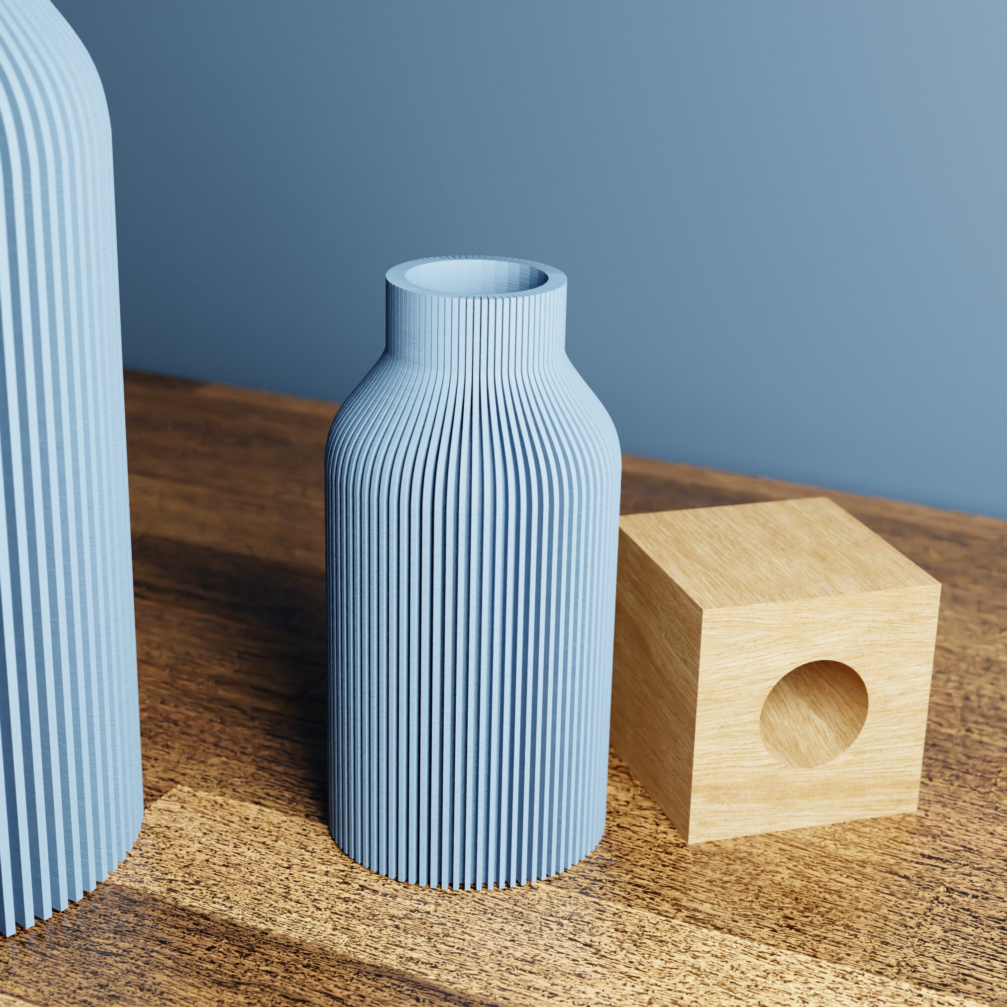 Matte BLUE Vase bottle Sleek Design Original and Striking Decor Perfect ...