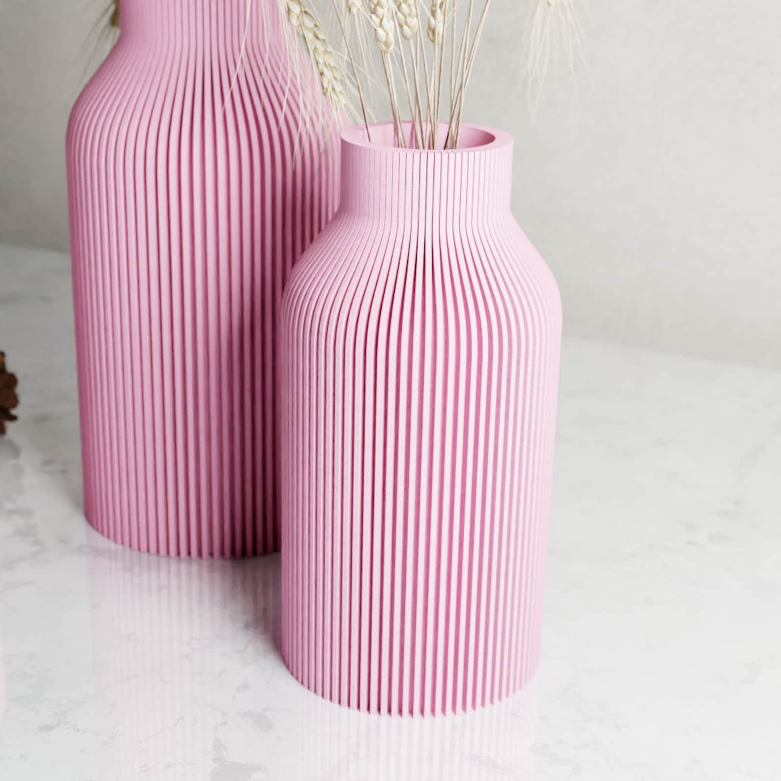 Pink Vase "bottle" - Sleek Design - Original and Striking Decor ...