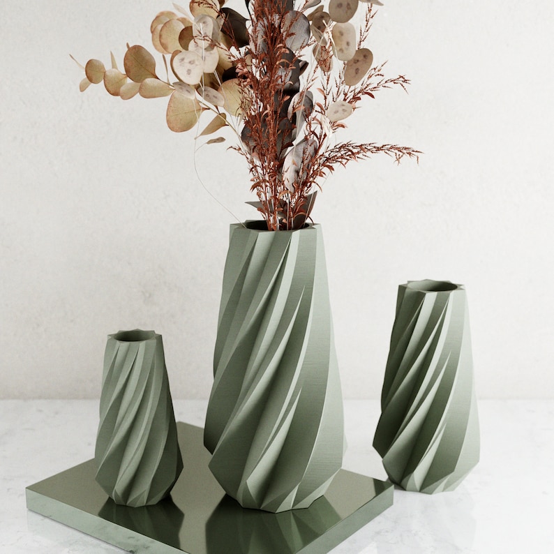 Sage GREEN Vase "timber" - Recycled Wood- Original and Exceptional ...