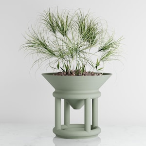 The FUNNEL Planter With Stand and Water Catch for Indoor House Plants ...