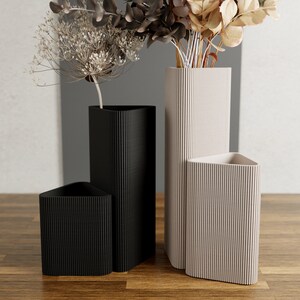 Unique Textured Vase "triangle" Modern & Minimalist 3D Printed Vase for ...