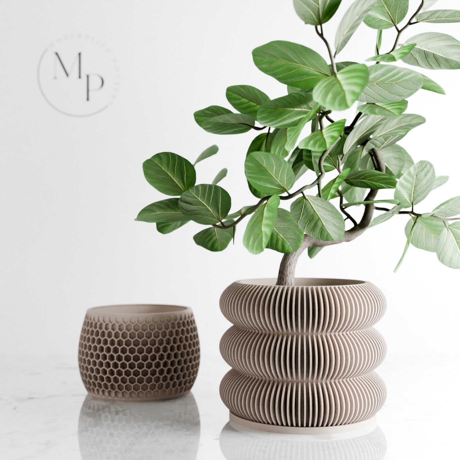 Wood BUBBLES Planter, 9 Color Options, Unique 3D Printed Plant Pot With ...