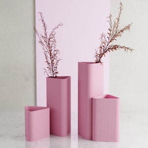 Unique Textured Vase "triangle" Modern & Minimalist 3D Printed Vase for ...