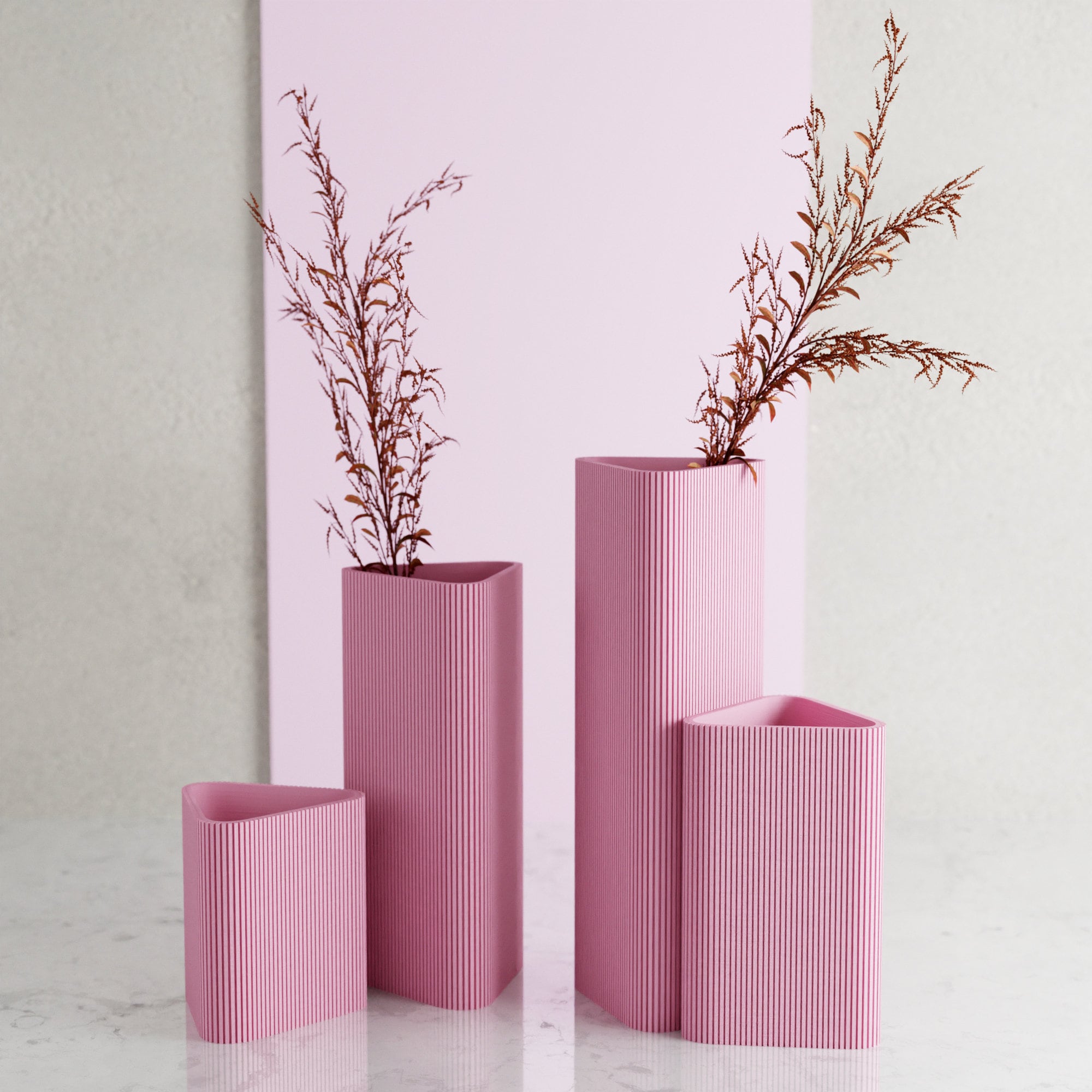 Unique Textured Vase "triangle" Modern & Minimalist 3D Printed Vase for ...