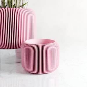 Indoor Pink Planter Pot, 3D Printed Planter, Home-decor Planter With ...