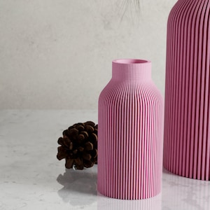 Pink Vase "bottle" - Sleek Design - Original and Striking Decor ...